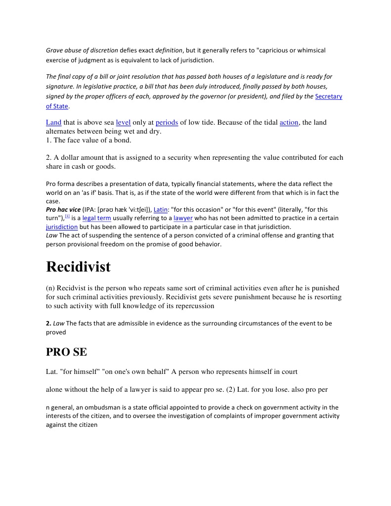 Legal Terms and Definitions Guide | PDF