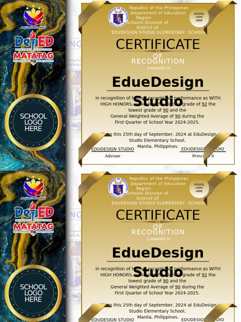 Gold Certificate For Achievers-Grade 4 | PDF | Student Assessment And ...