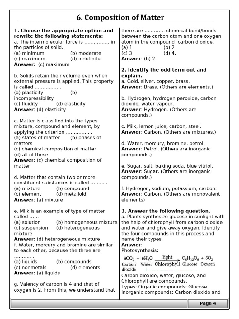 6 Composition of Matter | PDF | Mixture | Chemical Compounds
