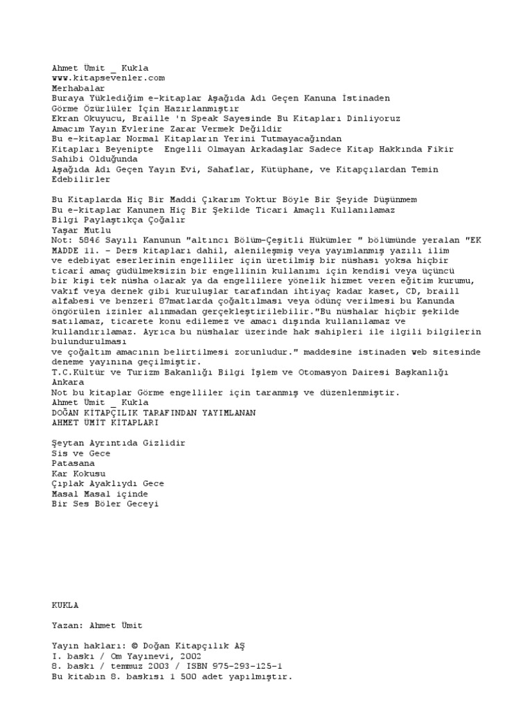 Ahmet Ümit - Kukla | PDF