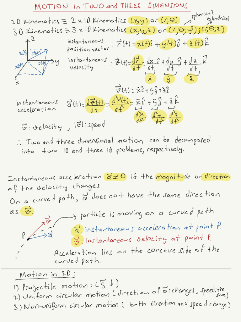 Lecture7 2D Kinematics Part1 | PDF | Kinematics | Motion (Physics)