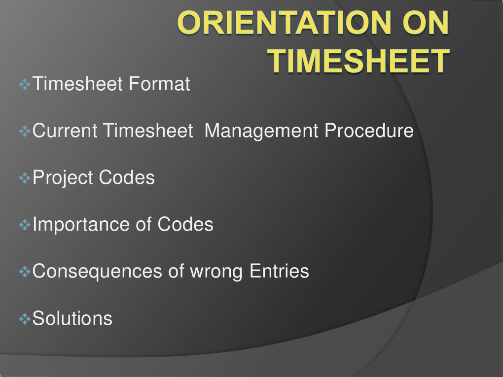 Orientation On Timesheet | PDF | Government | Economies