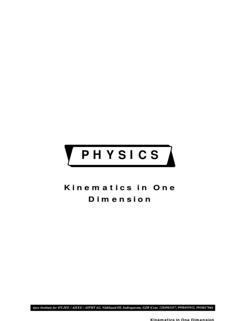 Kinematics in One Dimension | PDF | Acceleration | Velocity