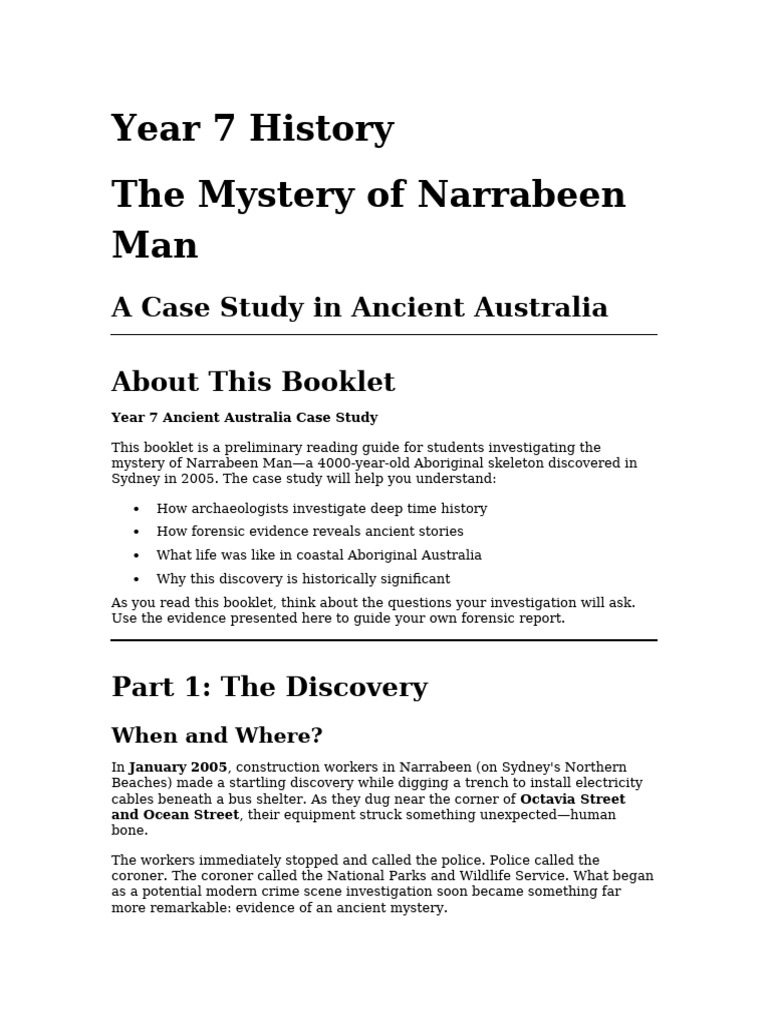 Narrabeen Man Case Study | PDF | Mummy | Artifact (Archaeology)