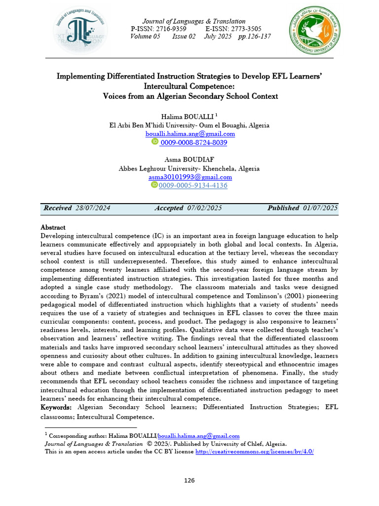 10 Implementing Differentiated Instruction Strategies To Develop EFL ...