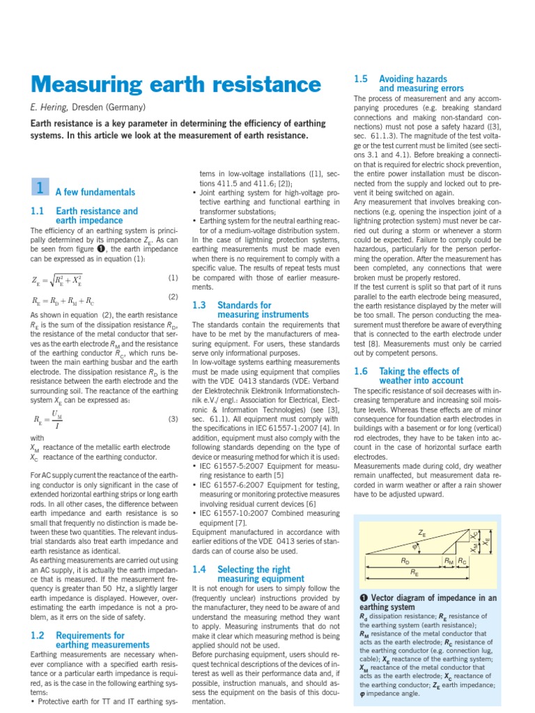 Earth Resistance Measurement Essentials | PDF | Electric Current ...