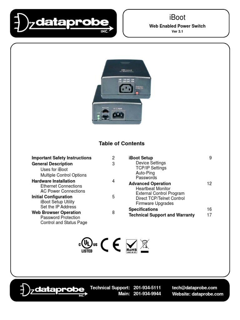 Iboot 3.1 User Manual | PDF | Ip Address | Ac Power Plugs And Sockets