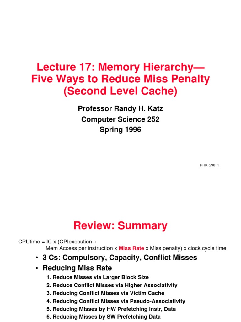 Advanced Cache Optimization Techniques | PDF | Cpu Cache | Computer ...