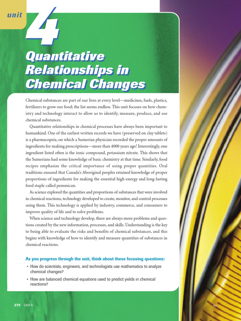 Nelson - Unit 4 (Stoichiometry) | PDF | Stoichiometry | Chemical Reactions