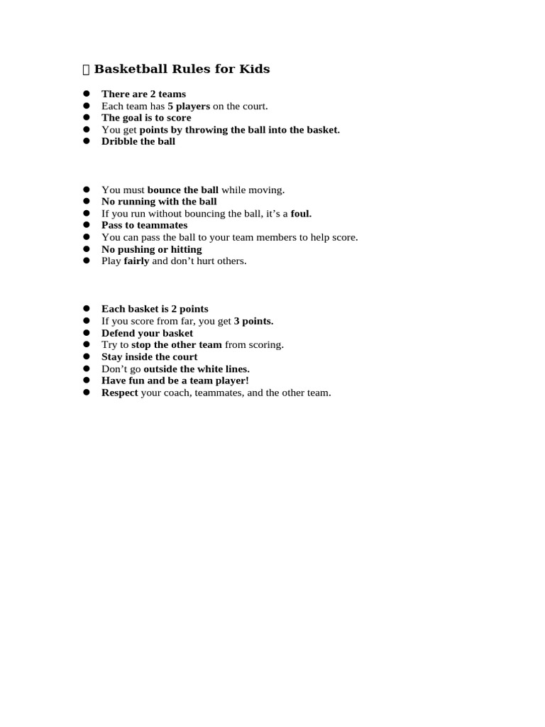 ? Basketball Rules For Kids | PDF