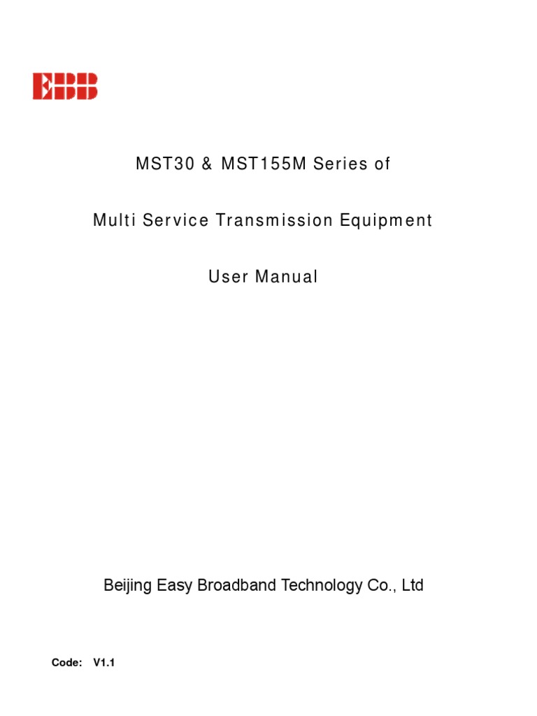 MST30 & MST155M Series of Multi Service Transmission Equipment User ...