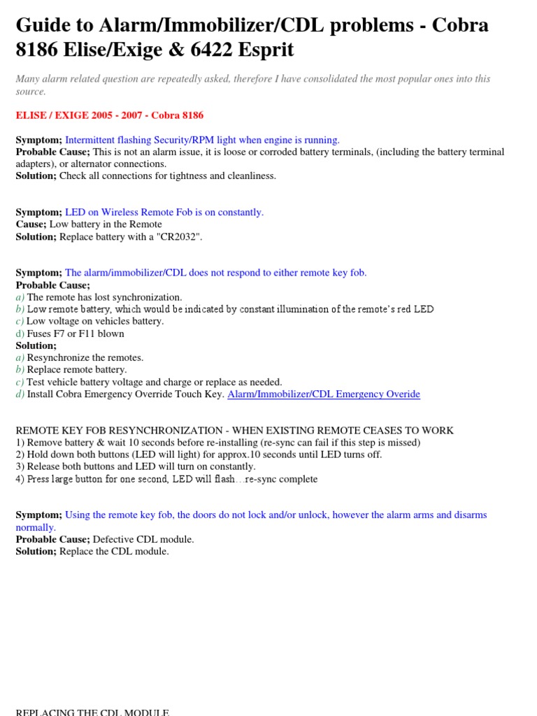 Guide To Alarm Problems | PDF | Manufactured Goods | Electrical Engineering