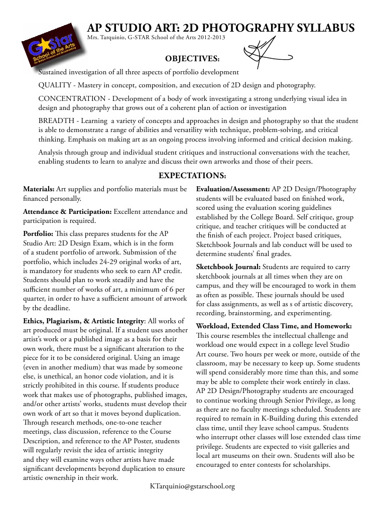 Ap Photography Syllabus | PDF | Design | Aesthetics