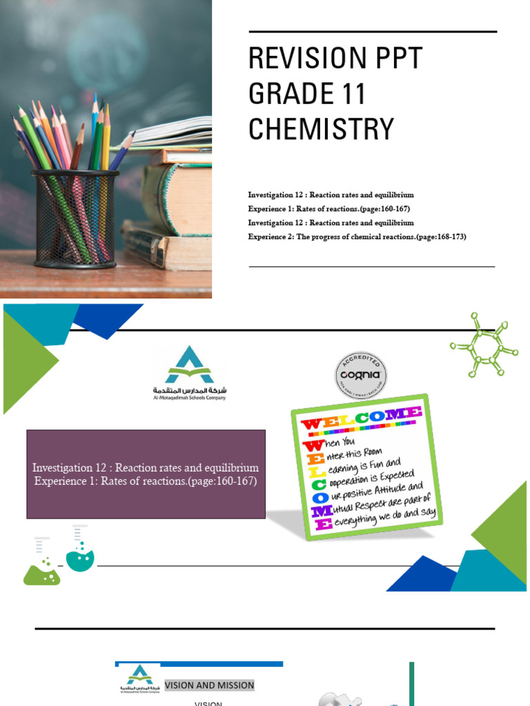 Revision PPT Grade 11 Chemistry | PDF | Reaction Rate | Chemical Reactions