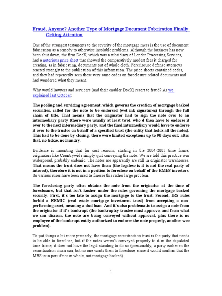 Allonges and Fraud | PDF | Mortgage Backed Security | Foreclosure