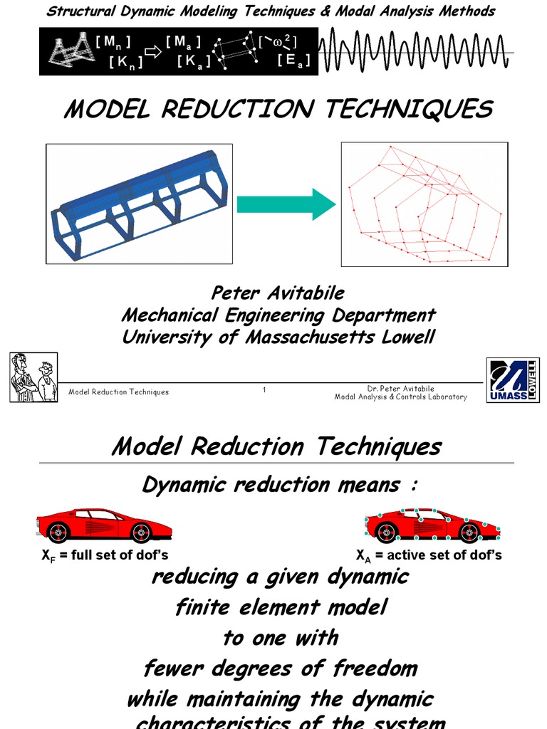 An Overview of Model Reduction Techniques Through Guyan Condensation and Dynamic Condensation ...