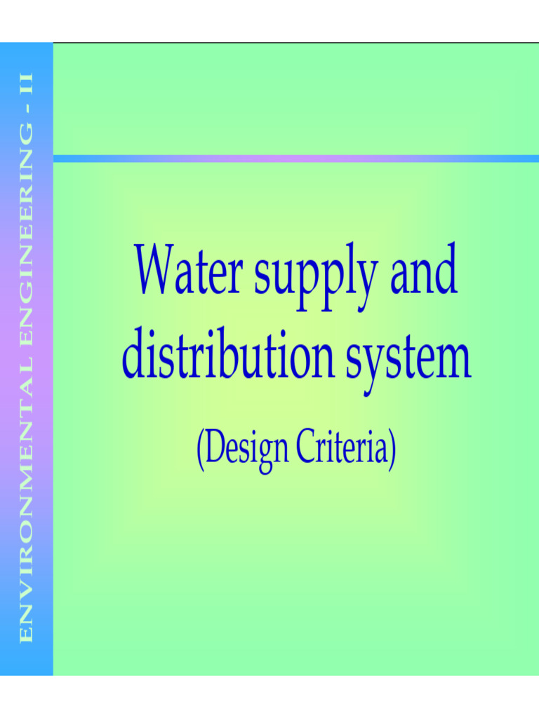 Lecture 4 WS Design Criteria | PDF | Magnesium | Filtration