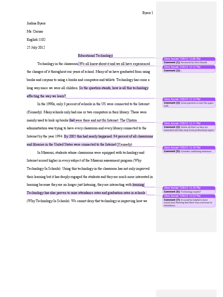 Educational Tech Draft | PDF | Classroom | Teaching And Learning