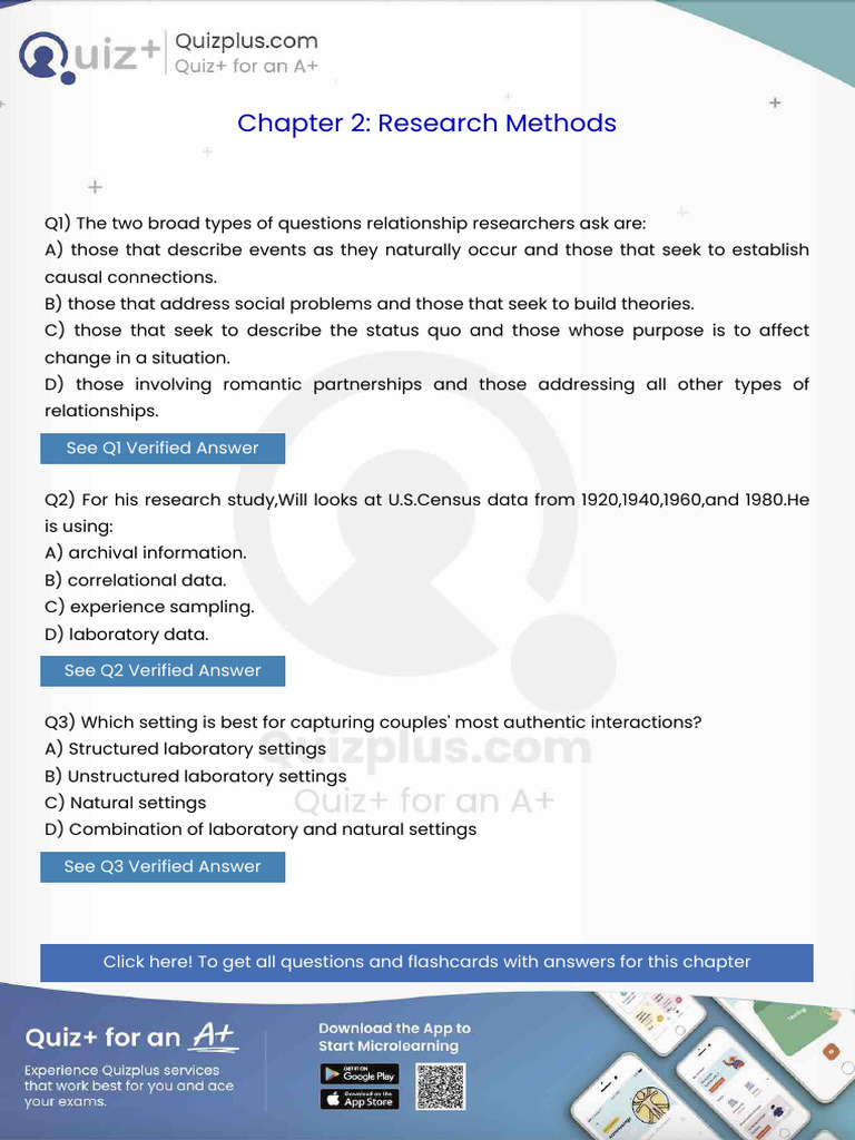 The Two Broad Types of Questions Relationship Researchers Ask Are | PDF ...