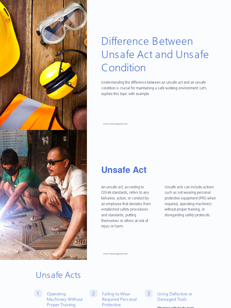 Difference Between Unsafe Act and Unsafe Condition | PDF | Safety ...