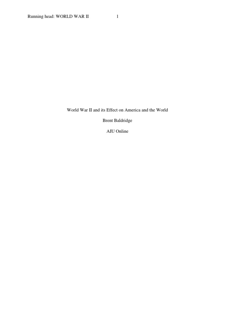 Impact of World War II on America | PDF | The United States | World War II