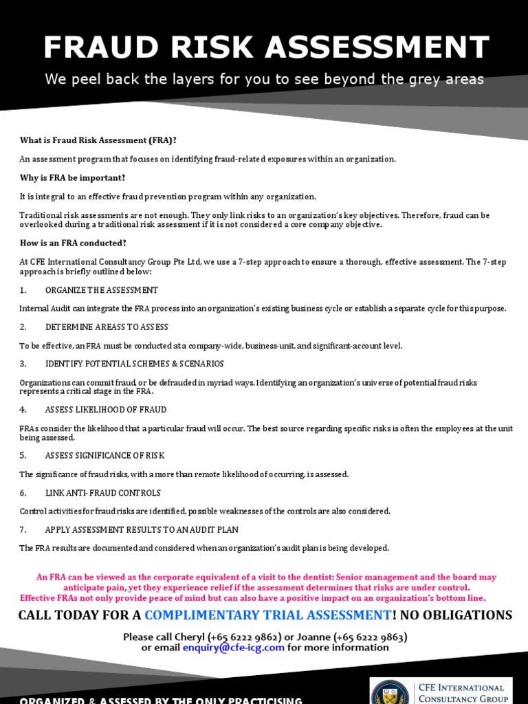 Fraud Risk Assessment FRA Leaflet Risk Assessment Risk