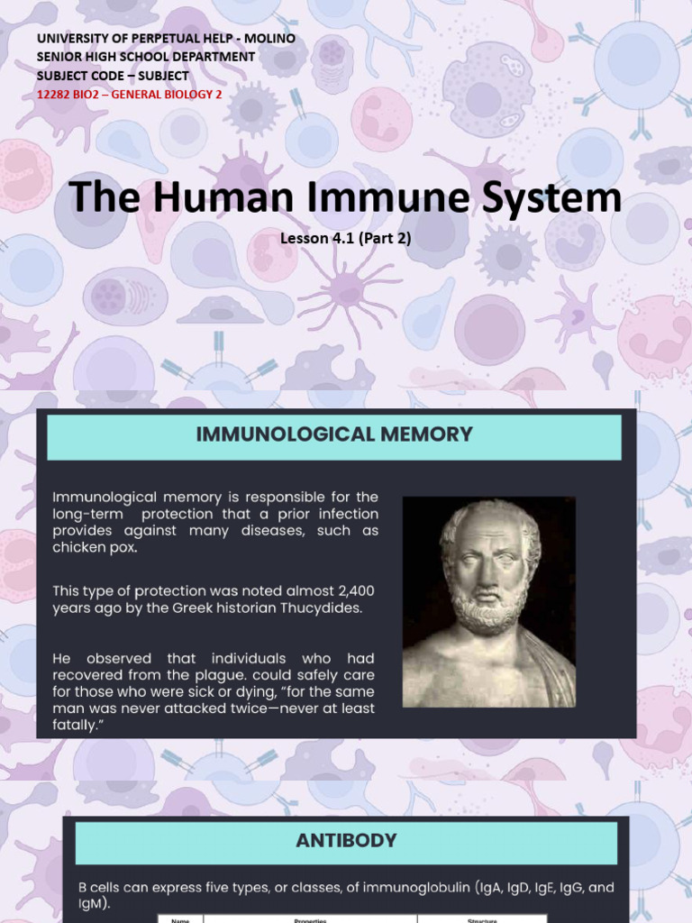 Lesson 4.1 - PART 2 - The Human Immune System | PDF