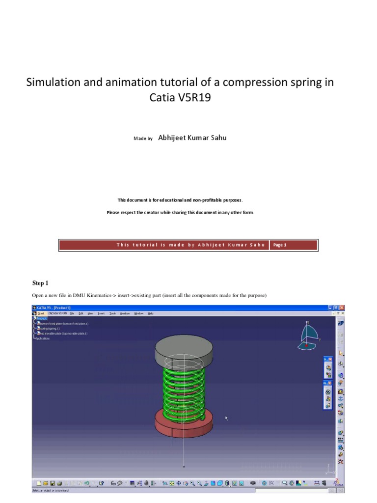 Simulation and Animation Tutorial of A Compression Spring in Catia ...
