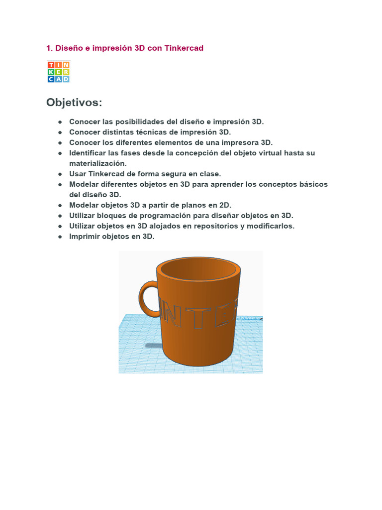 Prácticas Guiadas Tinkercad | PDF | Impresión 3d | Diseño