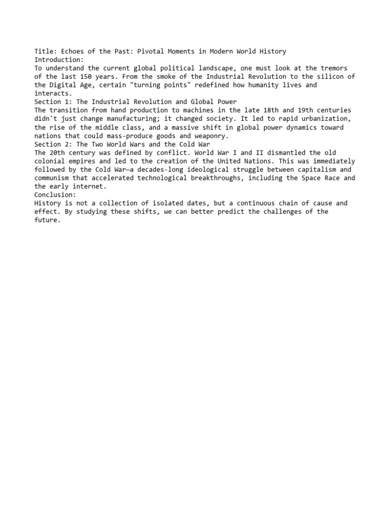 Turning Points in Modern History | PDF