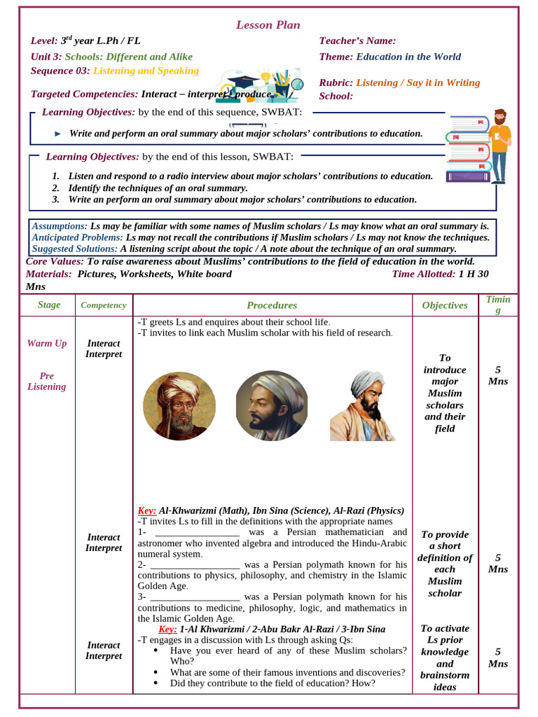 14.Listening and Speaking Lesson Plan | PDF
