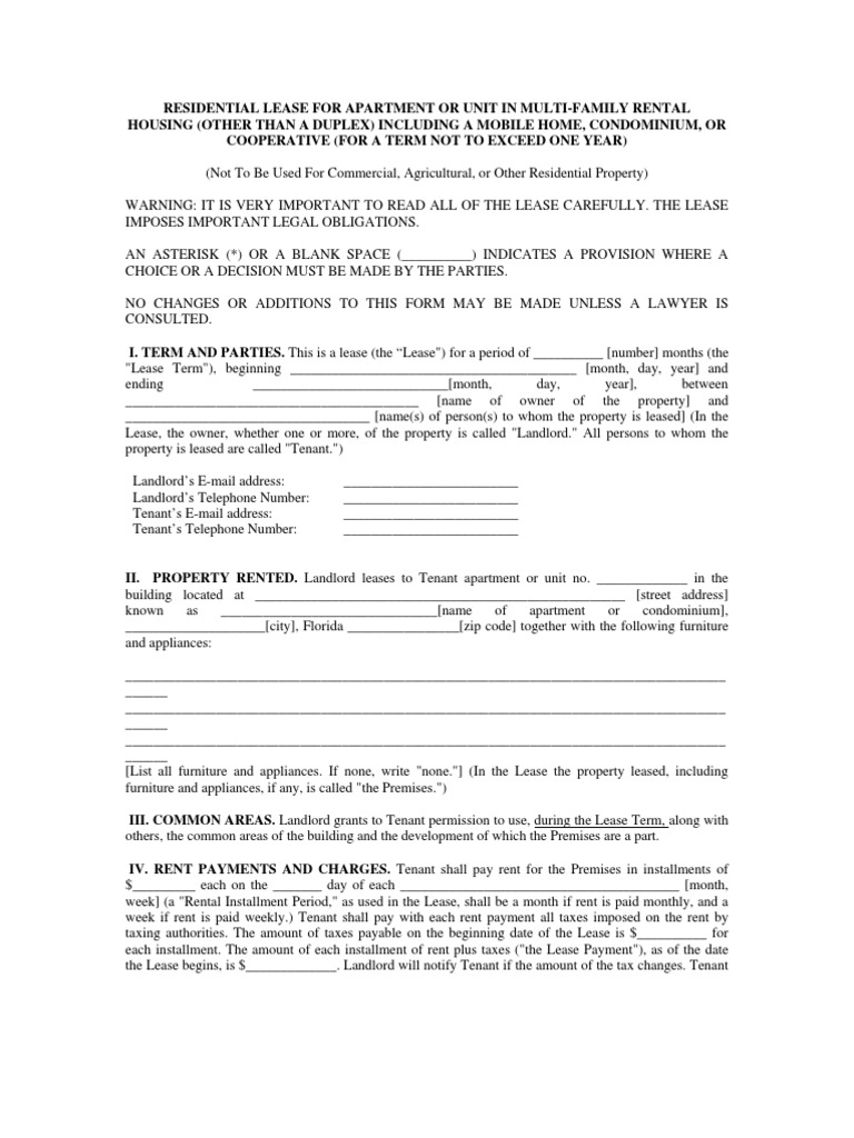 Multi Family Lease | PDF | Lease | Leasehold Estate