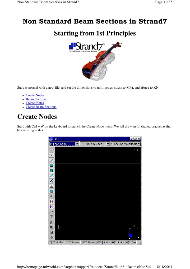 Non Standard Beam Sections in Strand7 Starting From 1st Principles ...