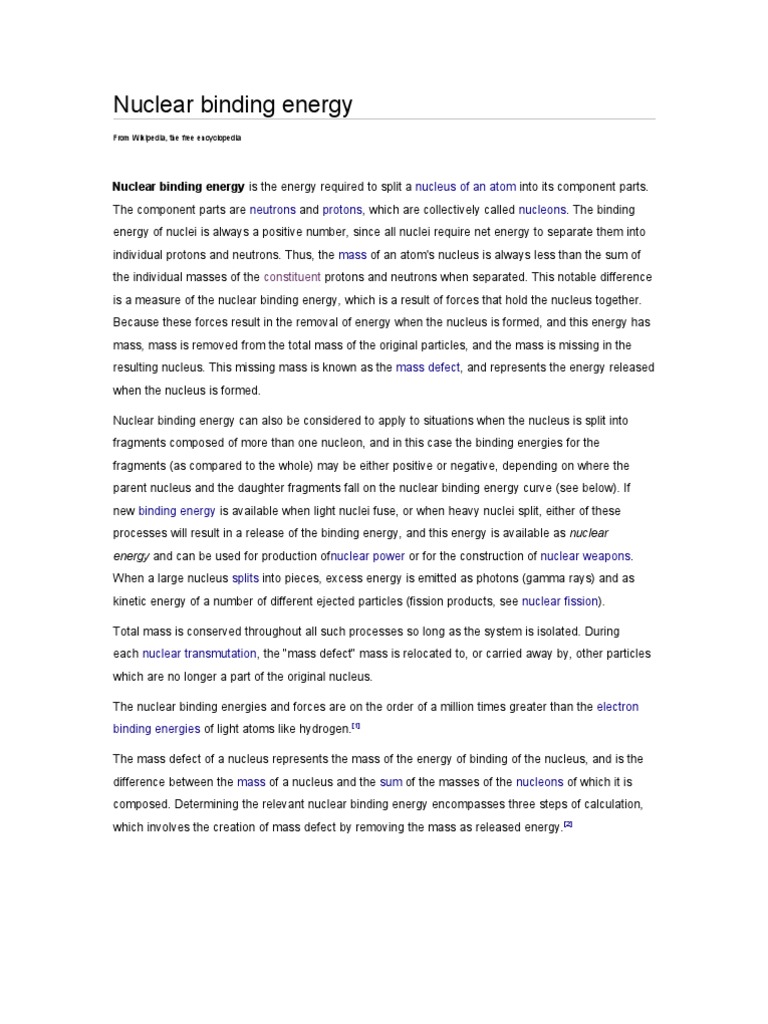 Nuclear Binding Energy | PDF | Nuclear Physics | Atomic Nucleus