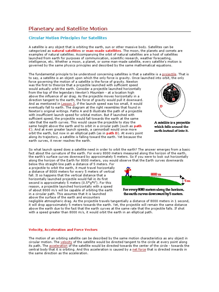 Circular Motion Principles For Satellites | PDF | Orbit | Acceleration
