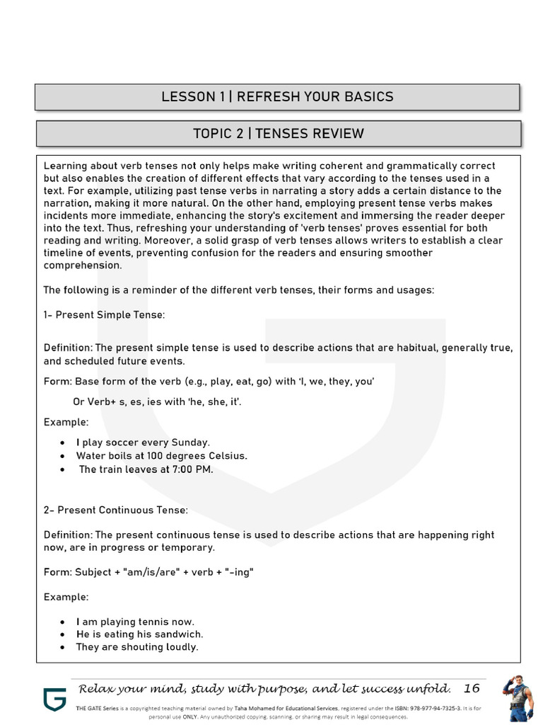 Tenses Review | PDF