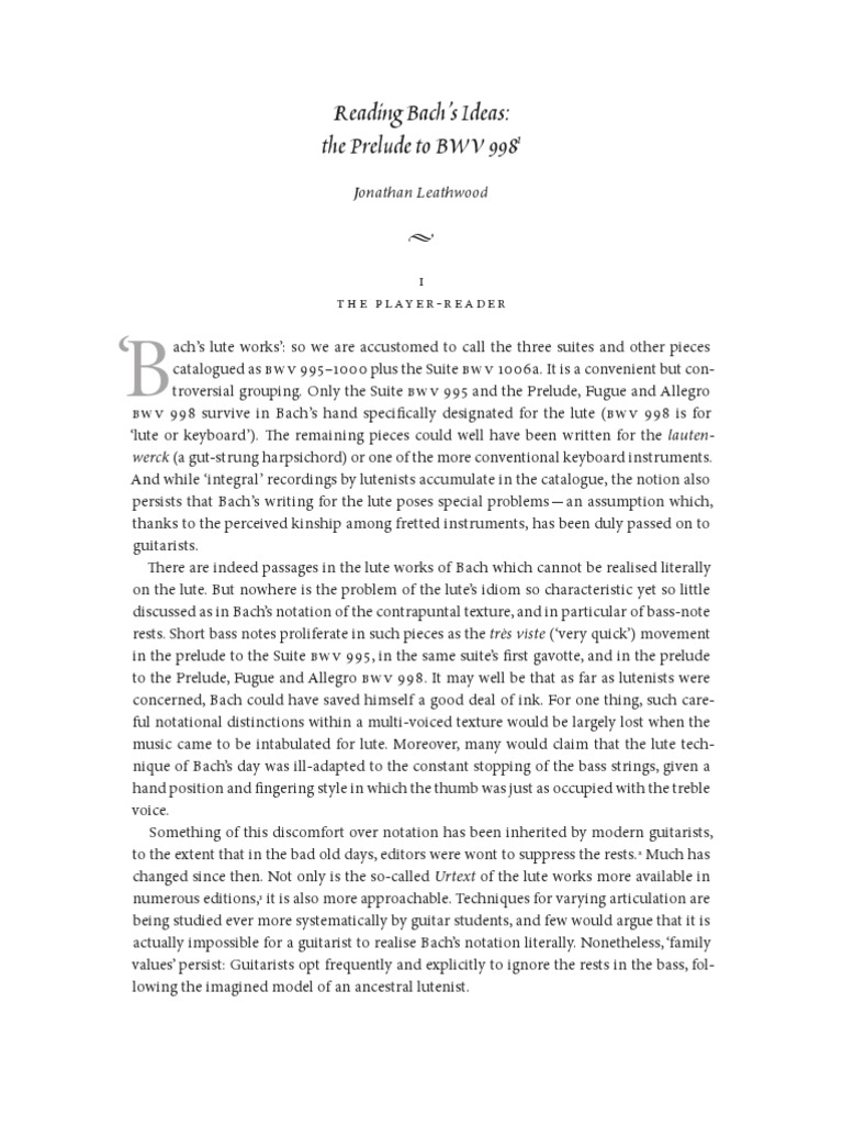 Reading Bach's Ideas - Jonathan Leathwood | PDF | Harmony | Johann ...