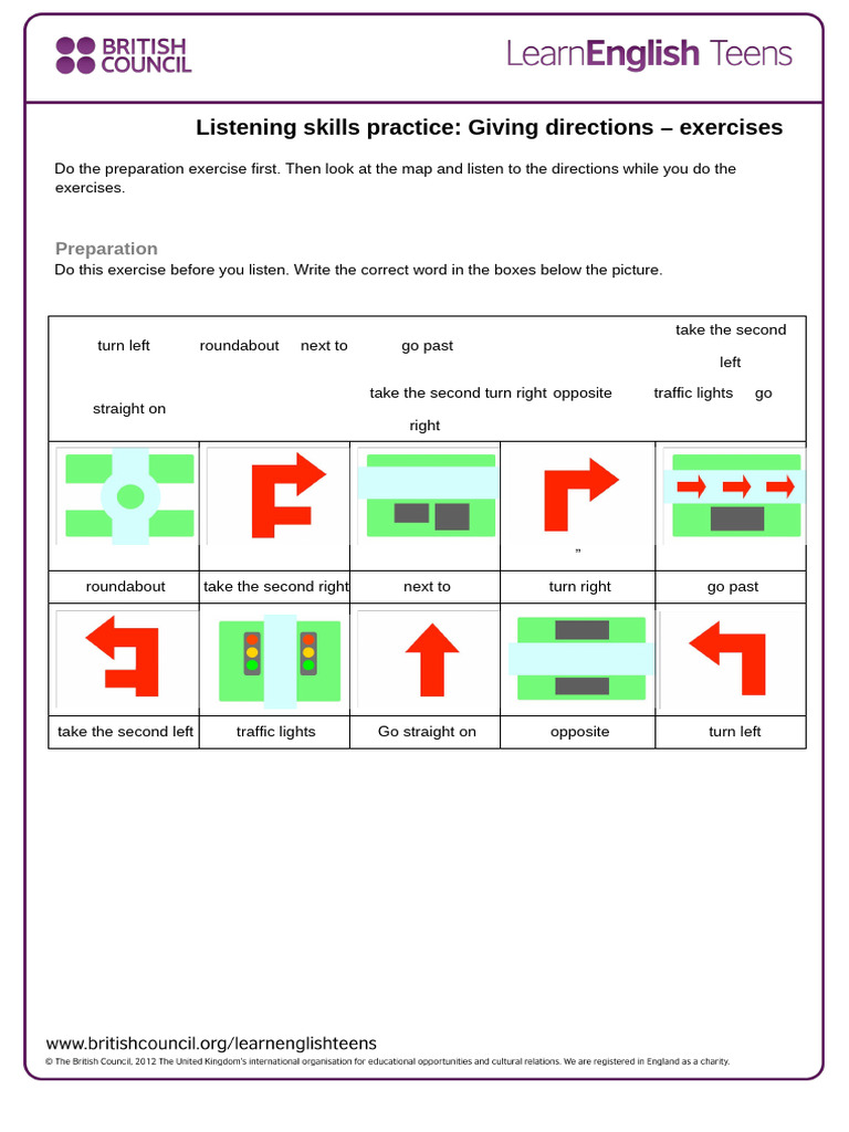 Giving Directions - Exercises 4 | PDF