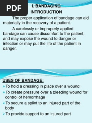 Bandaging Power Point PDF Elbow Injury