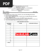 Tanzania Form One Physics Exam 2025 | PDF | Buoyancy | Density