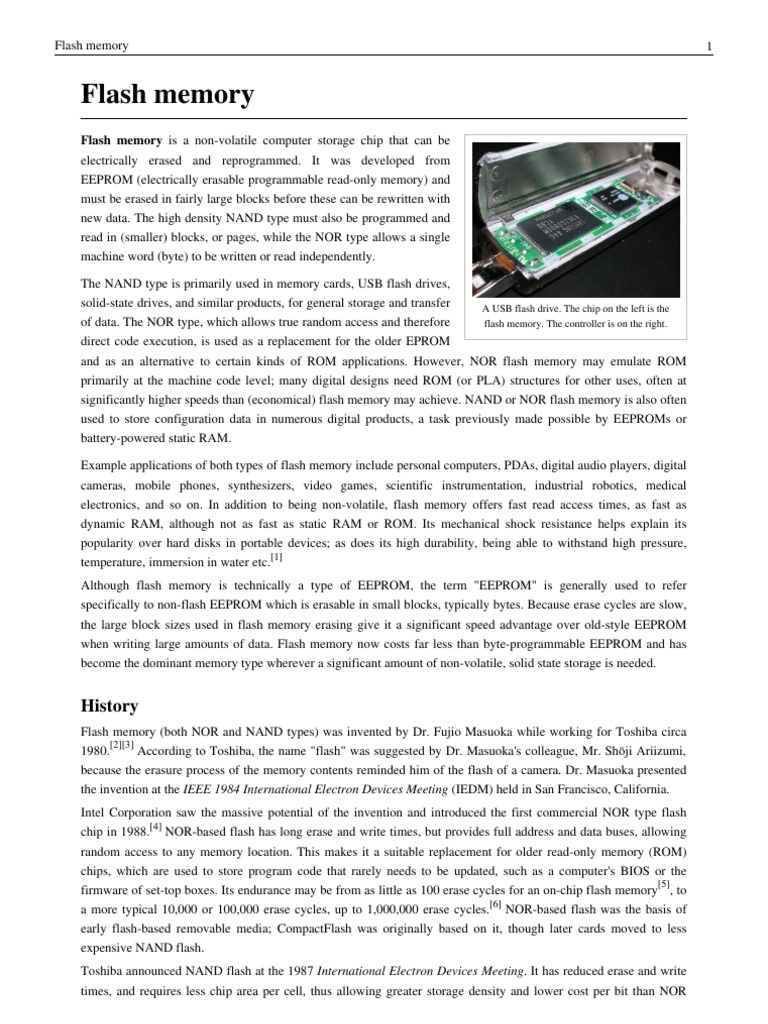 FLASH Memory - Wiki | PDF | Flash Memory | Read Only Memory