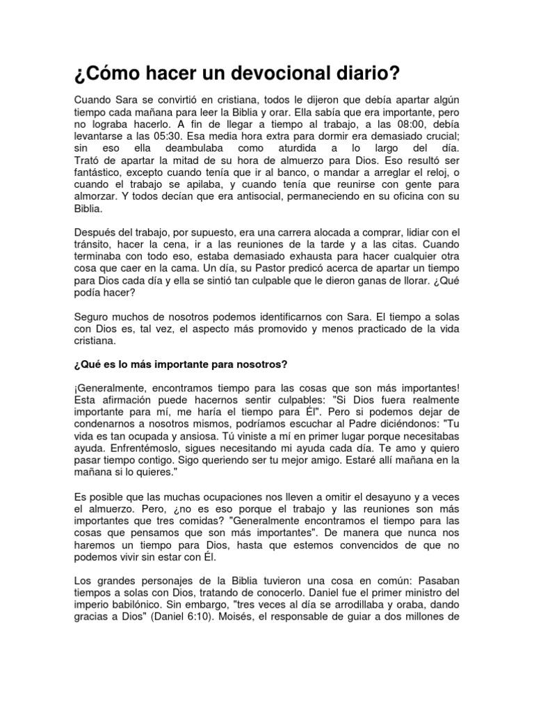 Como Hacer Un Devocional Diario | PDF | Oración | Salmos