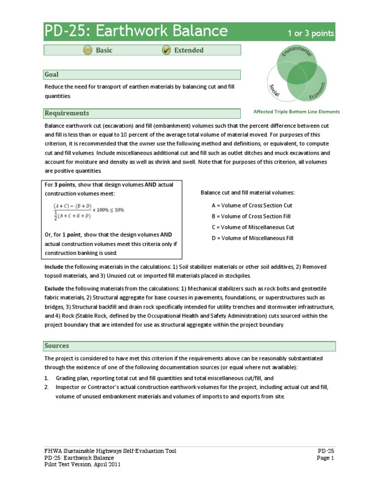 PD 25 Earthwork Balance | PDF