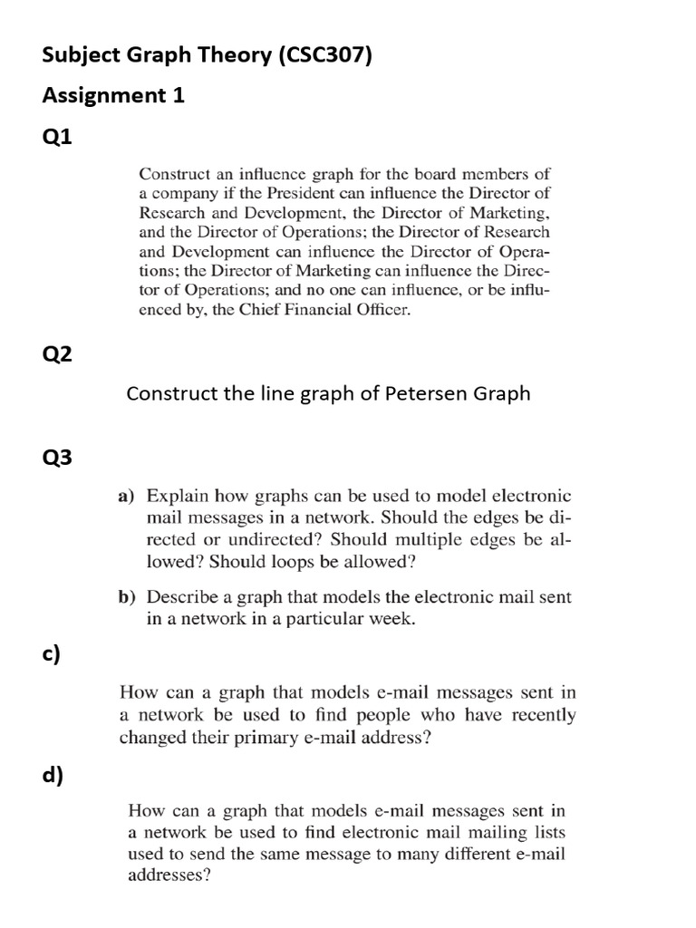 Graph Theory Assignment 01 | PDF