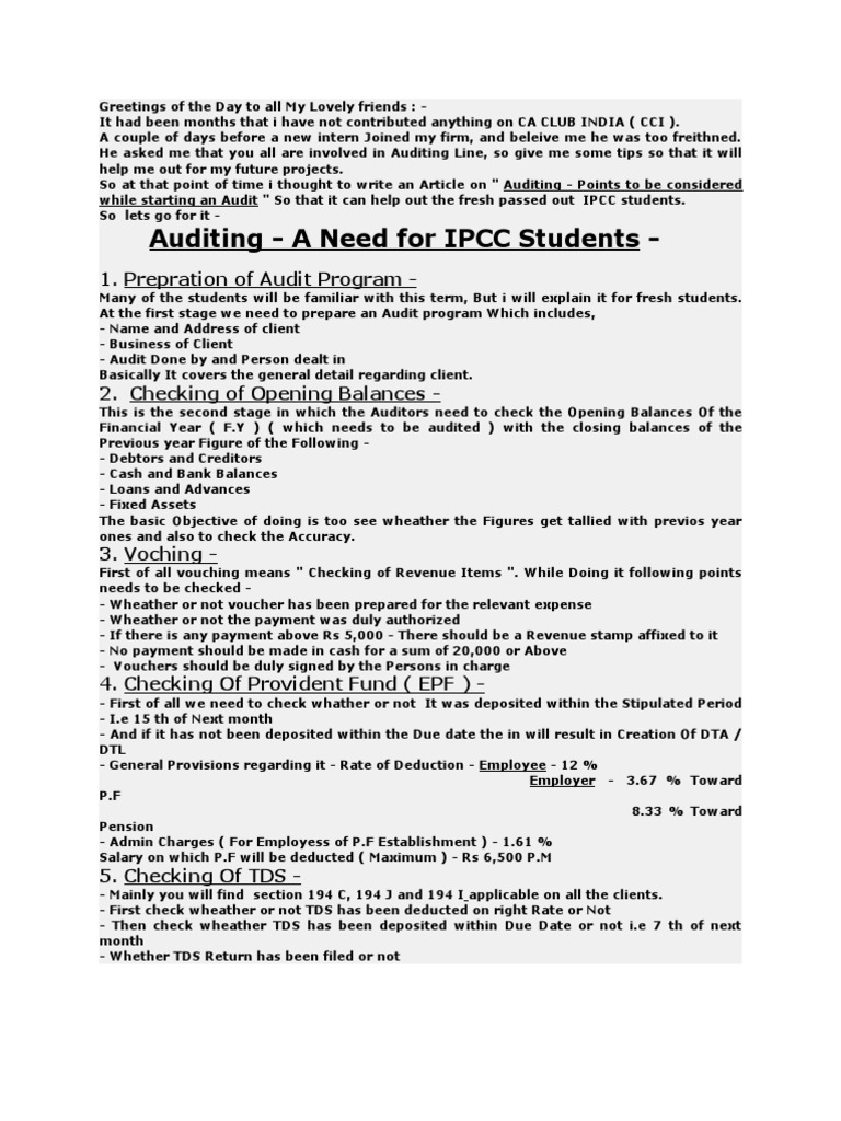 Auditing An Beginers Guide | PDF | Audit | Payments