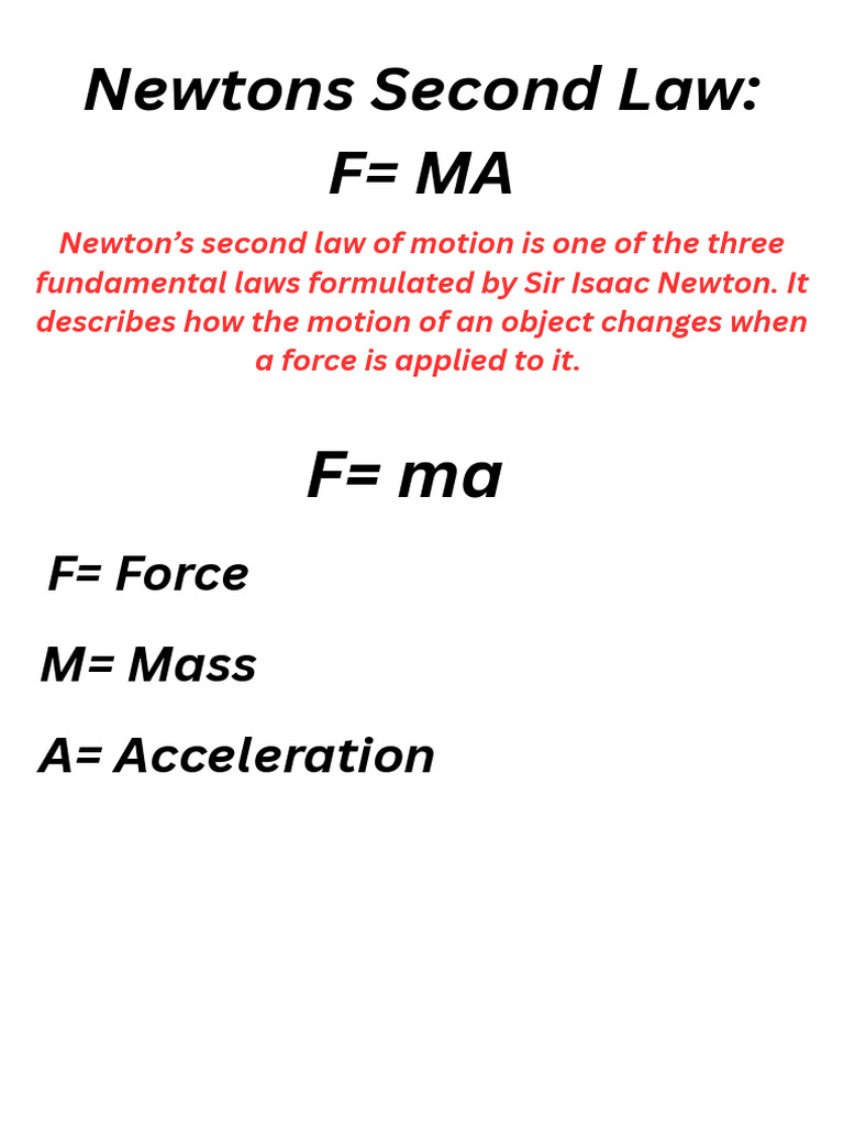 Newtons Second Law | PDF