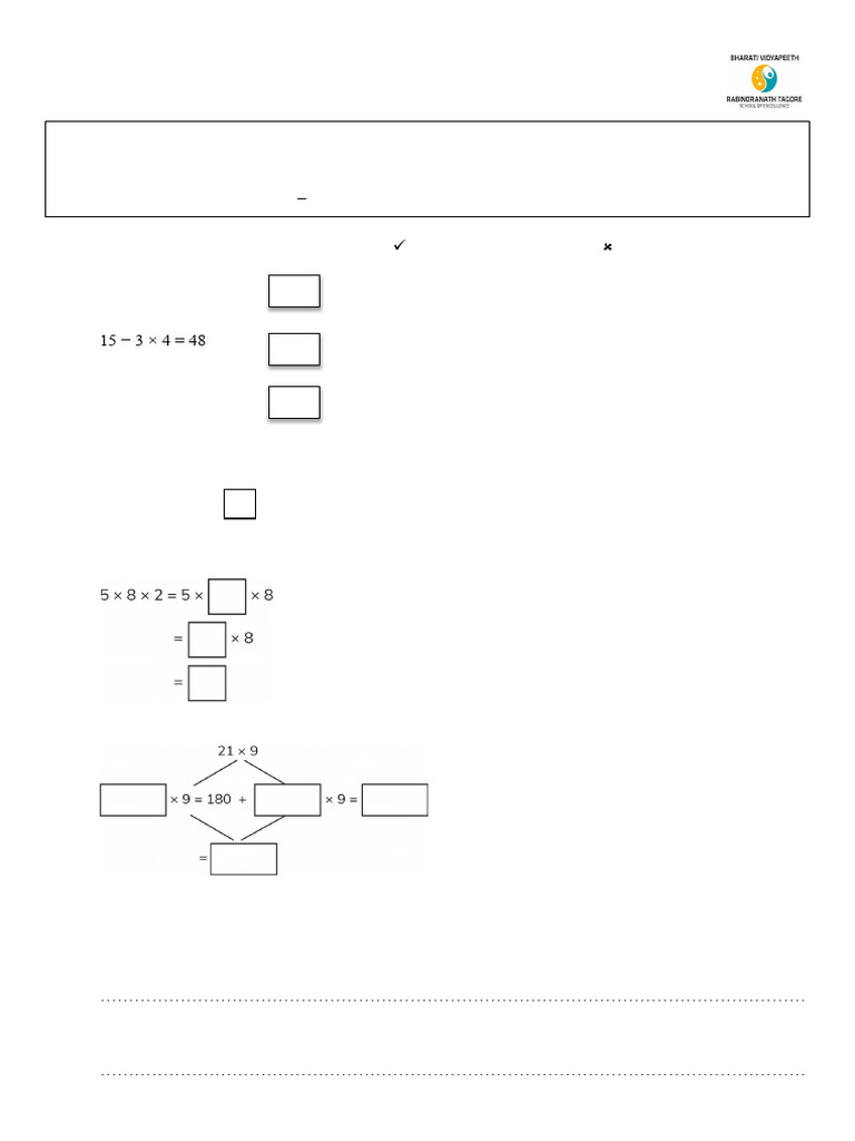 Grade IV - Math - Practice Worksheet Unit 12 and 17 | PDF