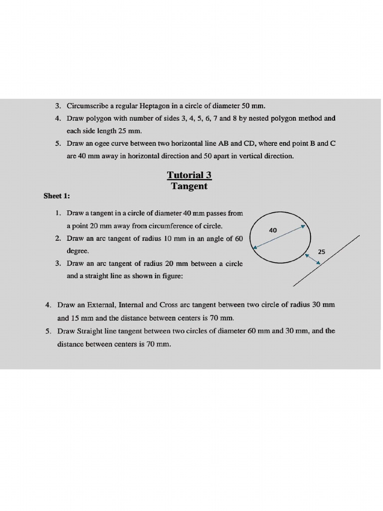 Tutorial 2 & 3 Engineering Drawing Solution | PDF