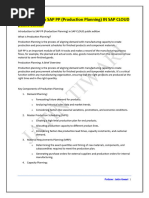 SAP PP Master Data Overview Guide | PDF
