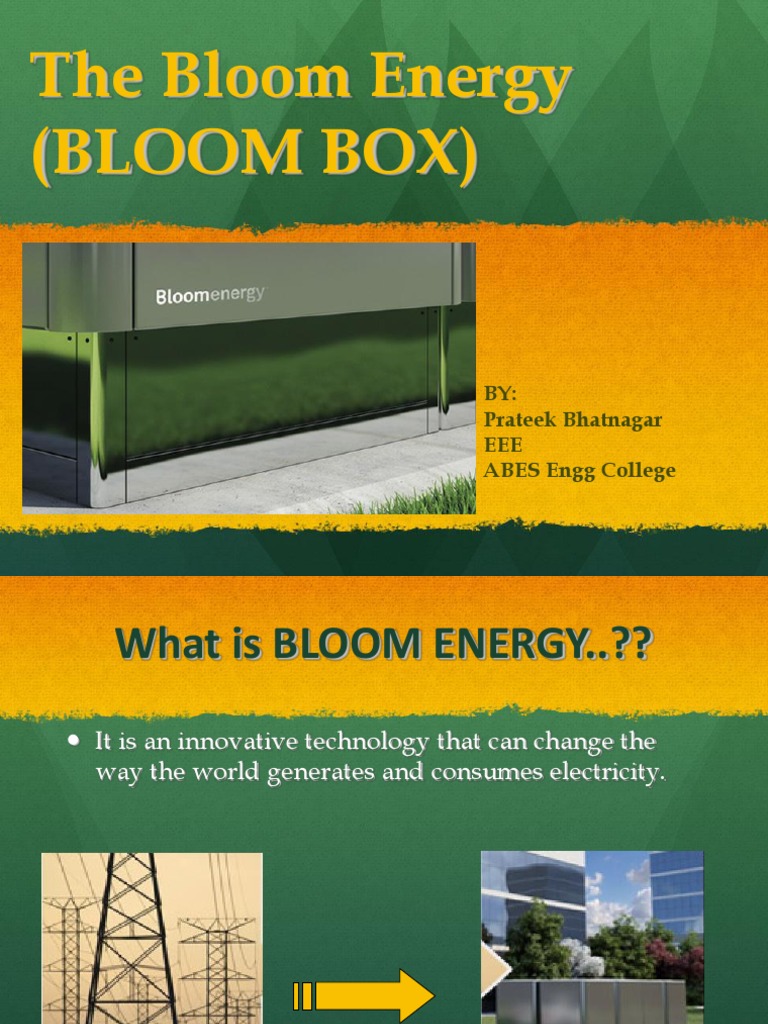 An Innovative Solid Oxide Fuel Cell: The Bloom Energy Box | PDF